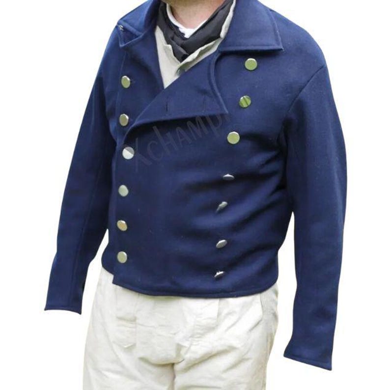 Men’s Wool Sailor Jacket – 19th Century British Naval Style, Handmade ...