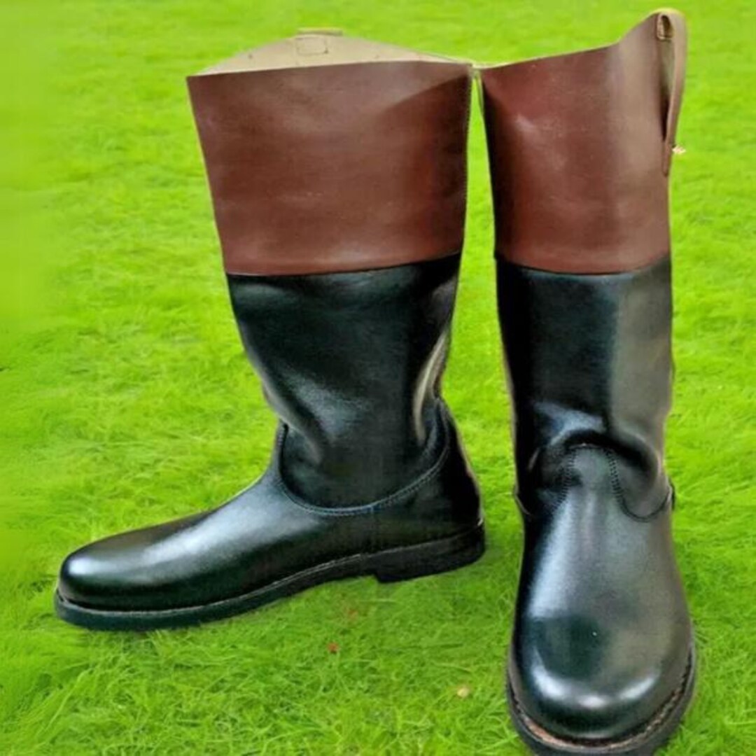 Leather Colonial Riding Boots: Revolutionary Style Men's Long Boots - Etsy