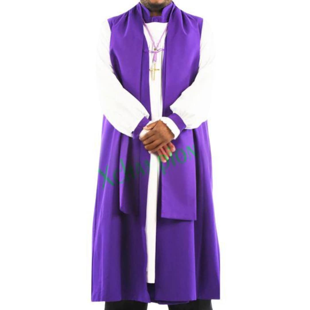 Anglican Line Clergy Robe, Roman Clergy Robe, Preacher Robe, Blue ...