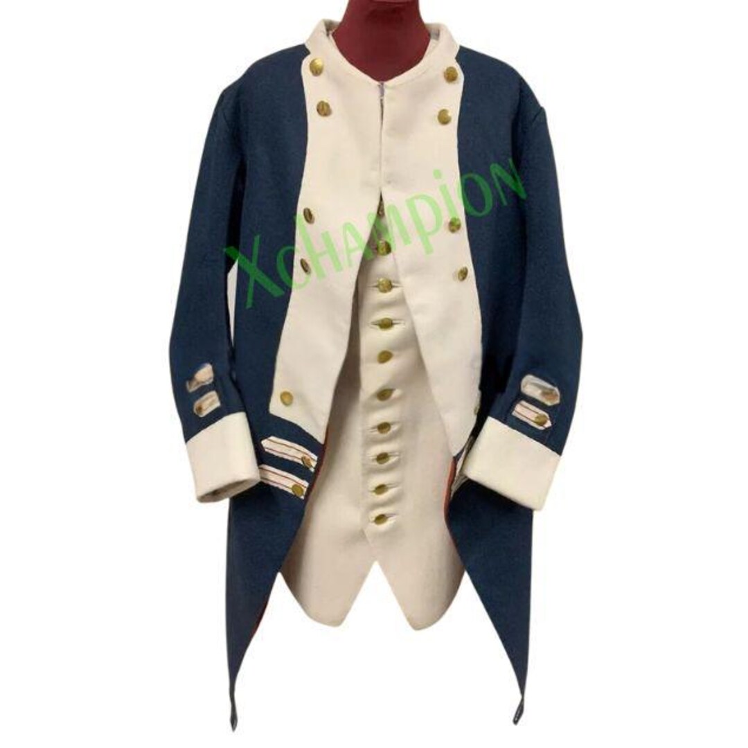 Men's Royal Navy Wool Coat: Captain Cook Replica - Navy Blue - Etsy