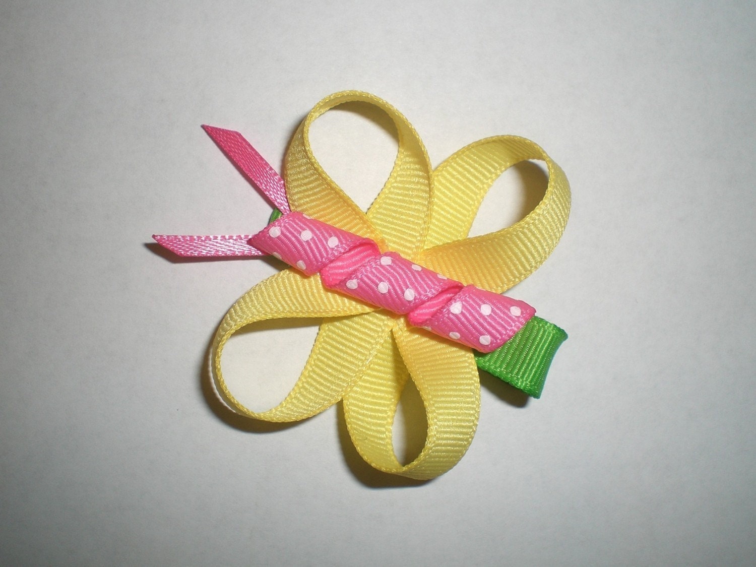 Yellow Butterfly Hair Clip: Grosgrain Ribbon Bow - Etsy