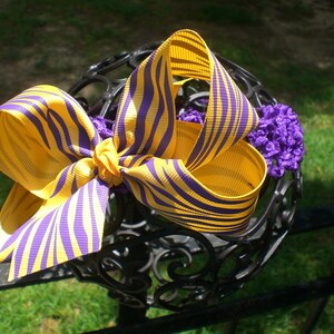 LSU Tigers Inspired Hair Bow and Headband SET - Gold With Purple Tiger ...