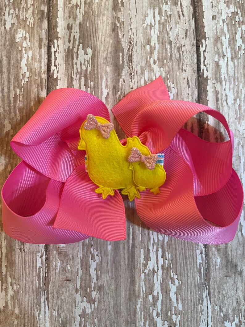 Chick Hair Clip: Yellow Chickie Spring Hair Bow - Etsy