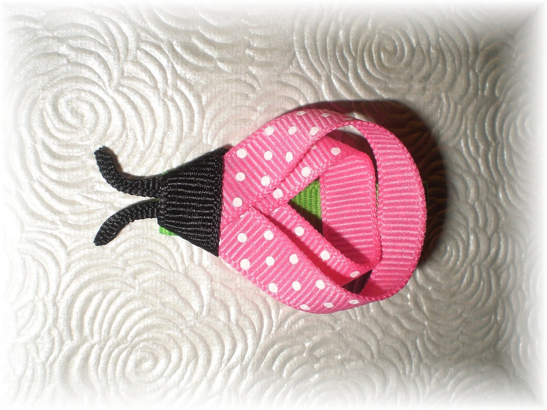 Hot Pink LADYBUG Hair Bow, Ladybug Hair Clip, Baby Bug Bow, Hair Clip ...