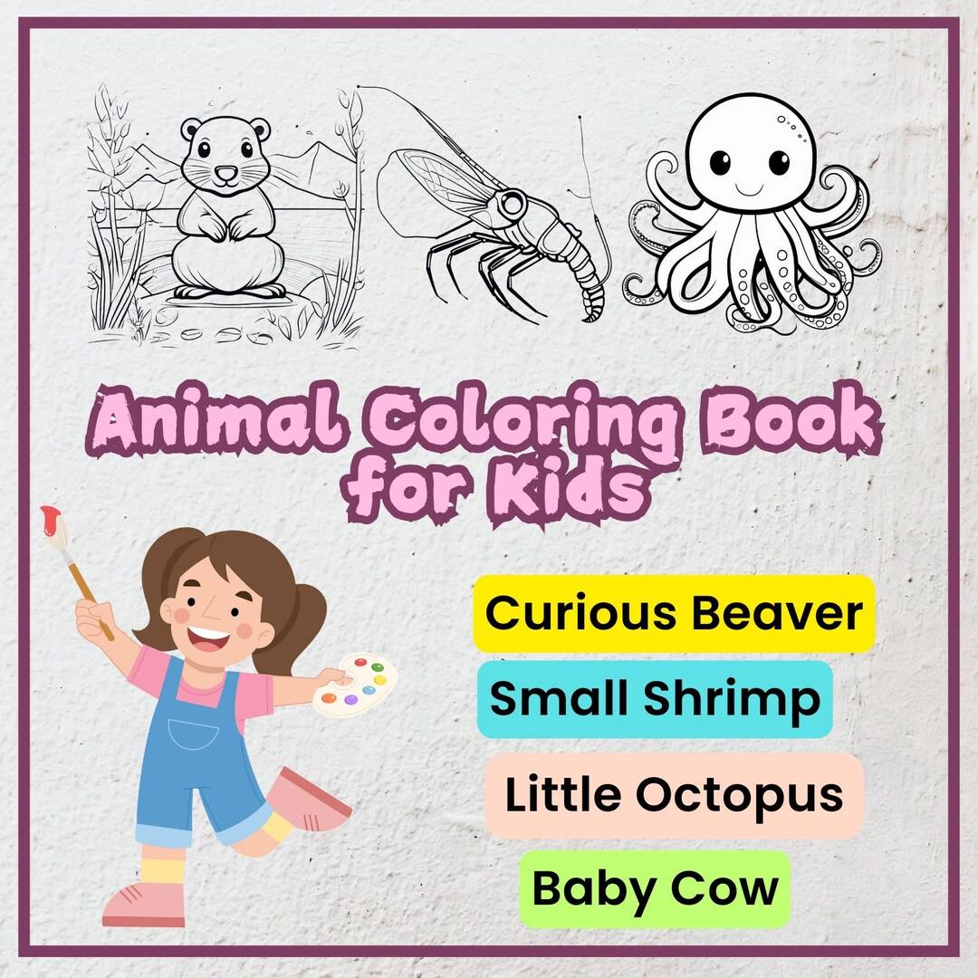 Coloring Book | Curious Beaver - Small Shrimp - Little Octopus - Baby ...