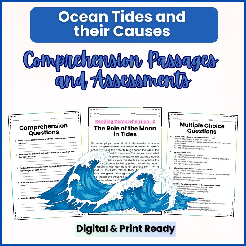 Ocean Tides and Their Causes - Etsy