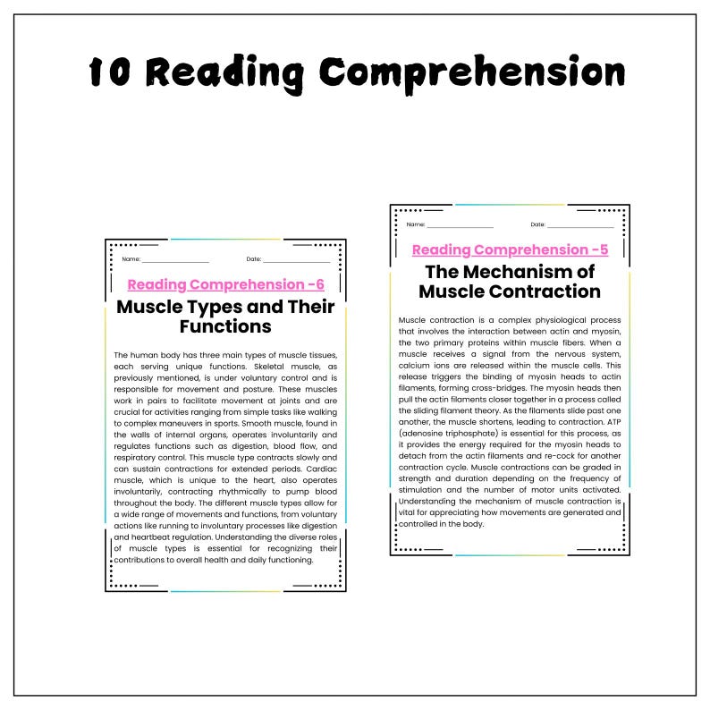 Muscles and Movement in the Human Body - Science Worksheet Pack - Etsy