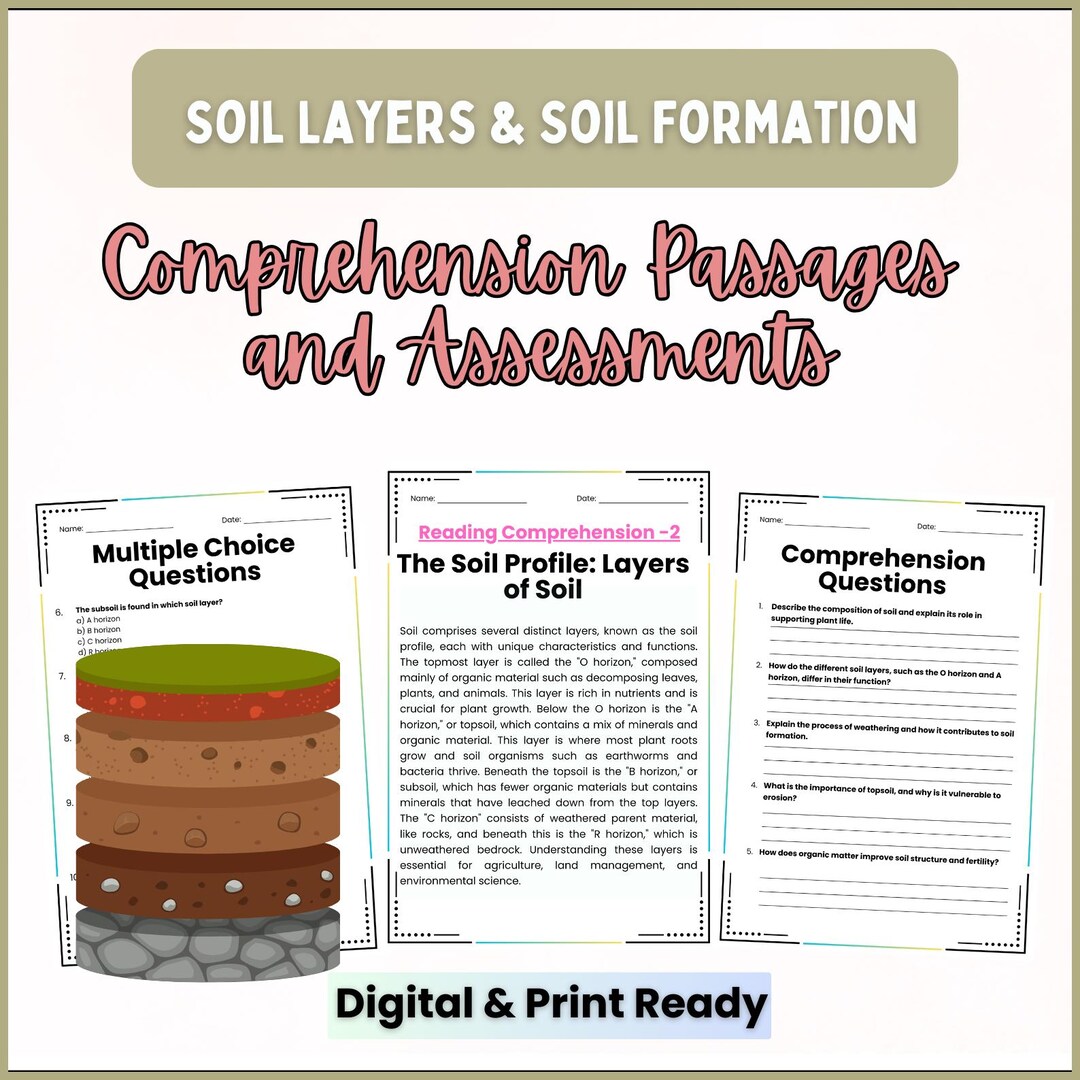 Soil Layers and Soil Formation - Reading Passages With Multiple ...