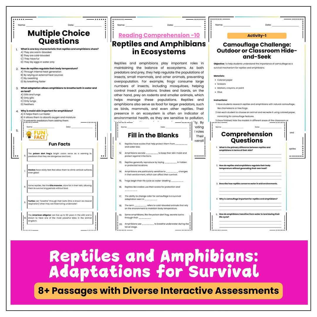 Reptiles and Amphibians: Adaptations for Survival - Comprehensive ...