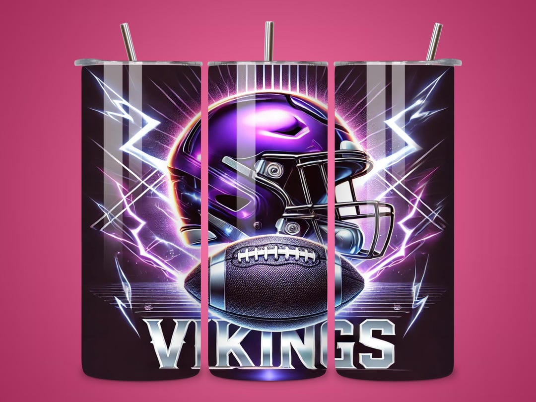 VIKING 20oz Skinny Tumbler Wrap PNG, Seamless Design From NFL, 20oz ...