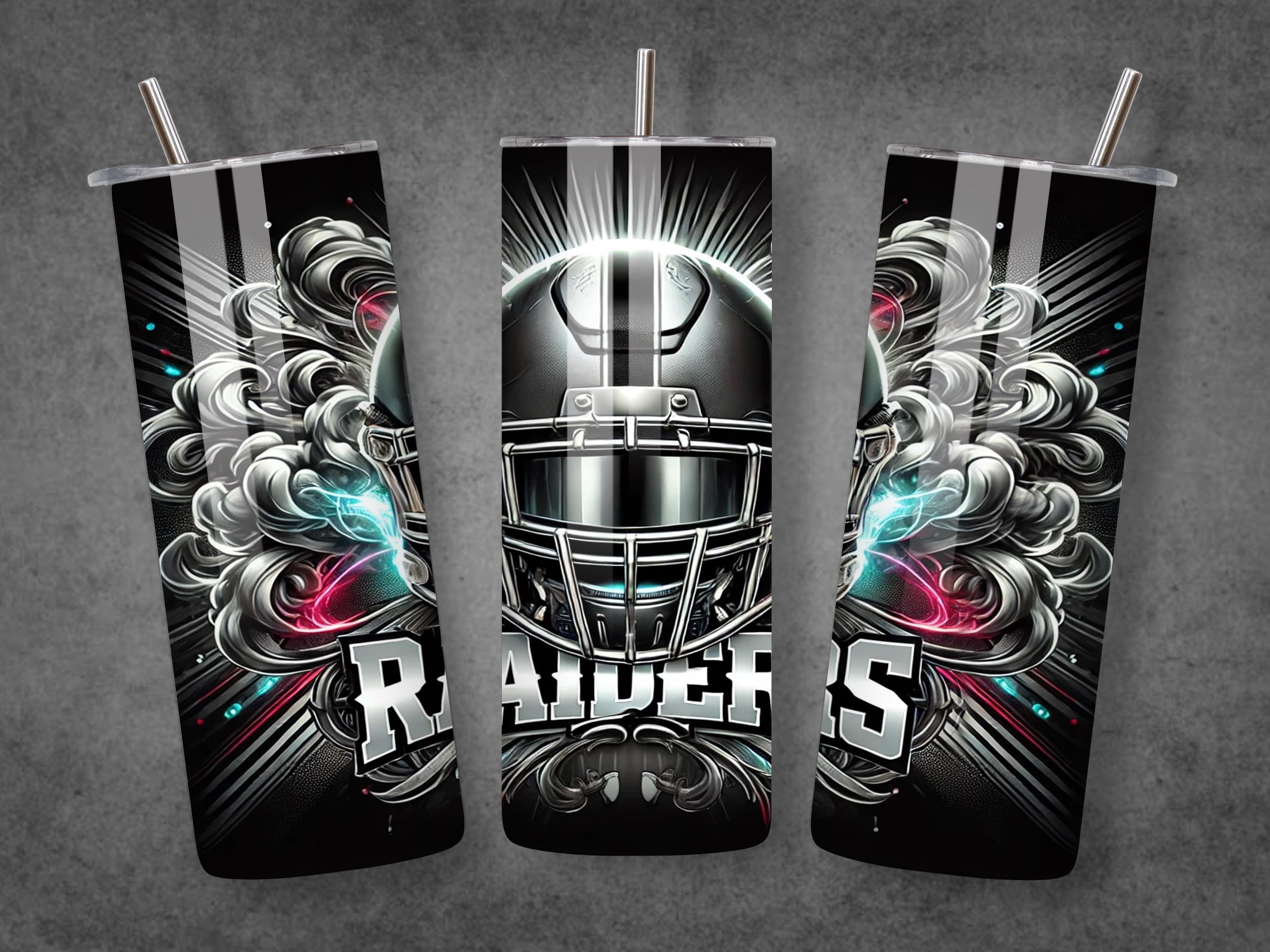 Raiders Football 20oz Tumbler Wrap, Seamless PNG (digital Download) - Etsy