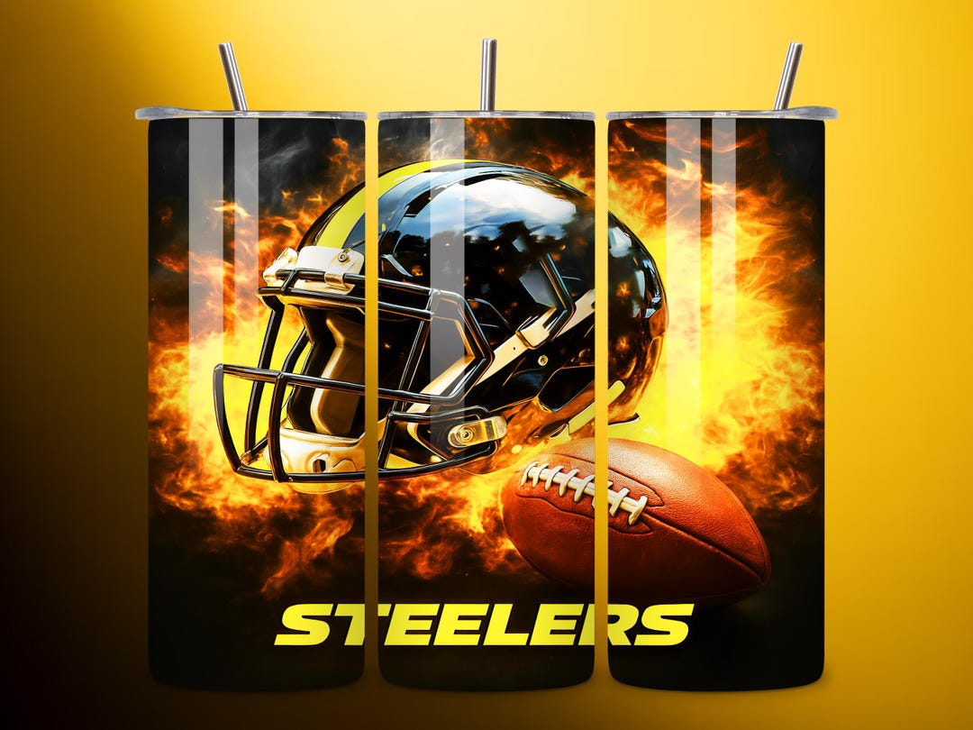 Steeler Football 20oz Tumbler Wrap, Seamless PNG (digital Download) - Etsy
