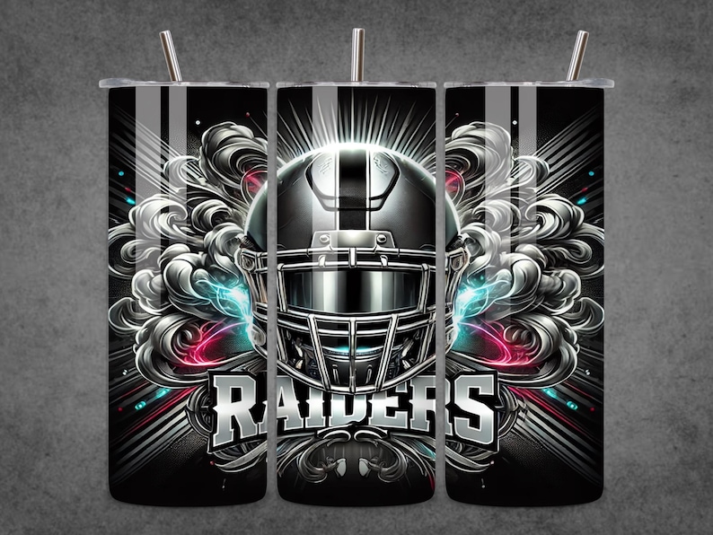 Raiders Football 20oz Tumbler Wrap, Seamless PNG (digital Download) - Etsy