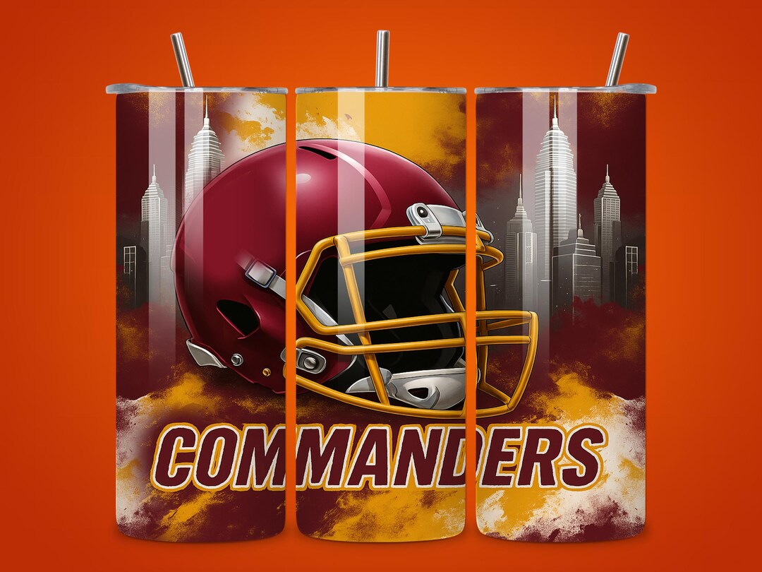 COMMANDER 20oz Skinny Tumbler Wrap PNG, Seamless Design From NFL, 20oz ...