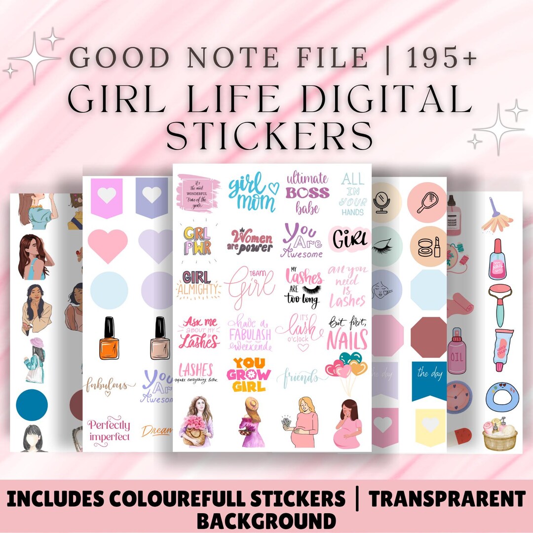 Girl Life Digital Stickers, Planner Accessories (195+) - Etsy