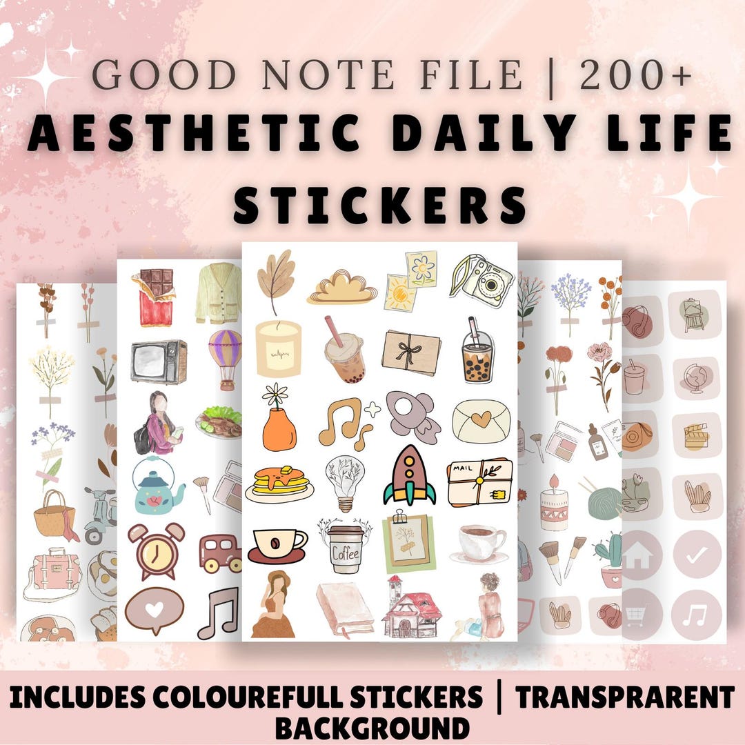 200+ Aesthetic Daily Life Stickers for Goodnotes, Daily Life Stickers ...