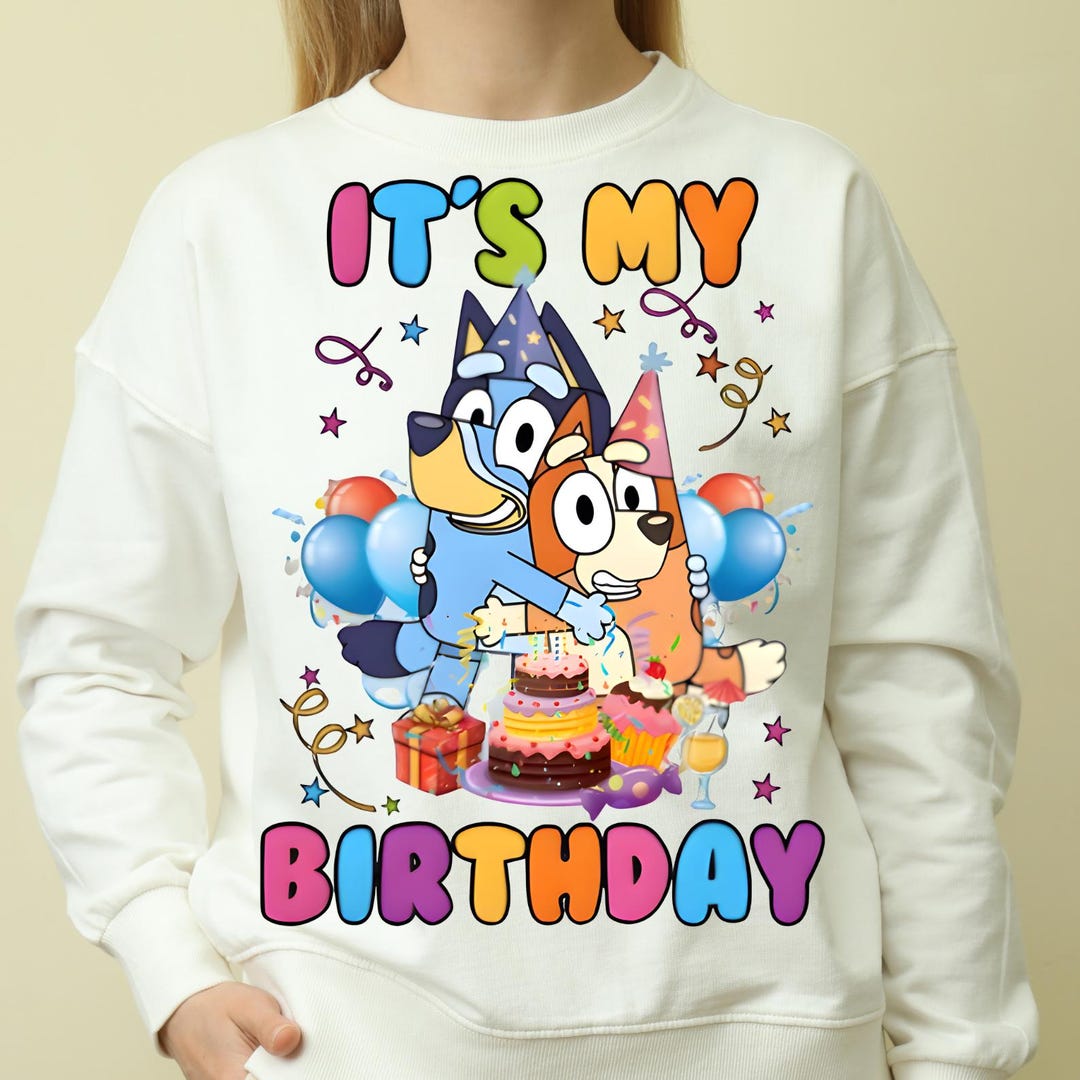 Blue Dog Birthday PNG |cute Puppy Birthday Sublimation Design Printable ...