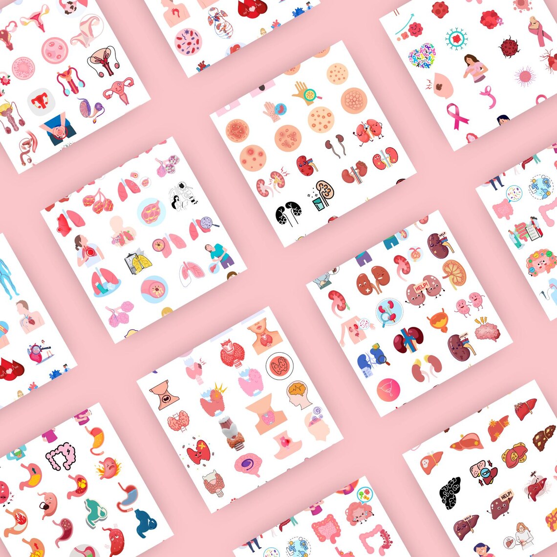 Pathophysiology Digital Stickers: Nursing School Medical Study (550 ...