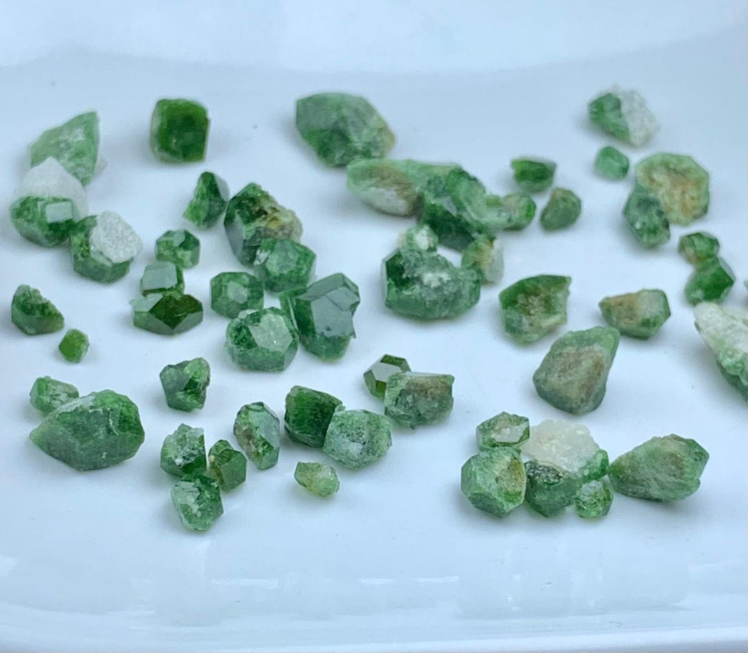 Chrome Dravite Tourmaline – Deep Green Natural Crystal Lot – Raw Stones ...