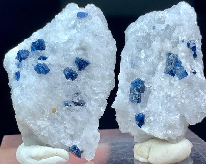 Rare Deep Blue Spinel Crystals on White Matrix | Mineral Specimen, 35 ...