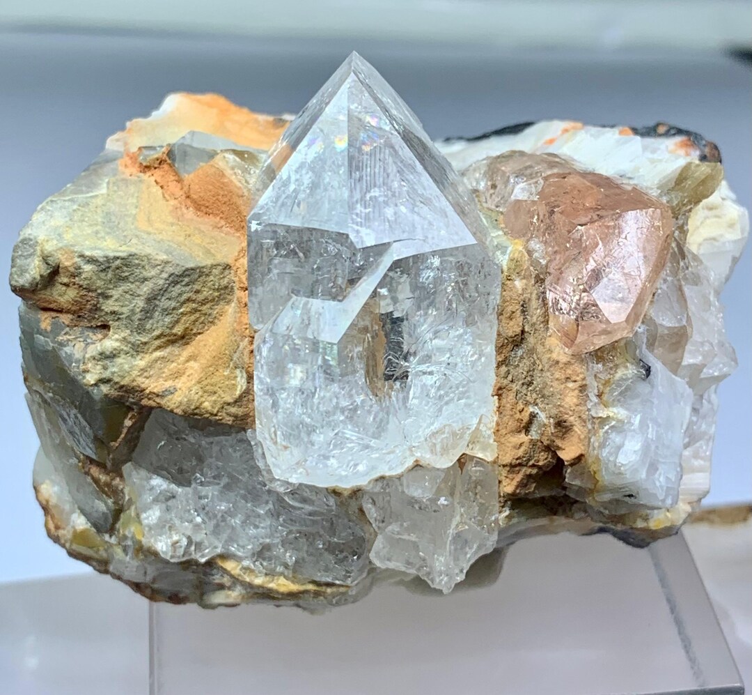 Exceptional Katlang Topaz With Complete Quartz Point – Rare Natural ...