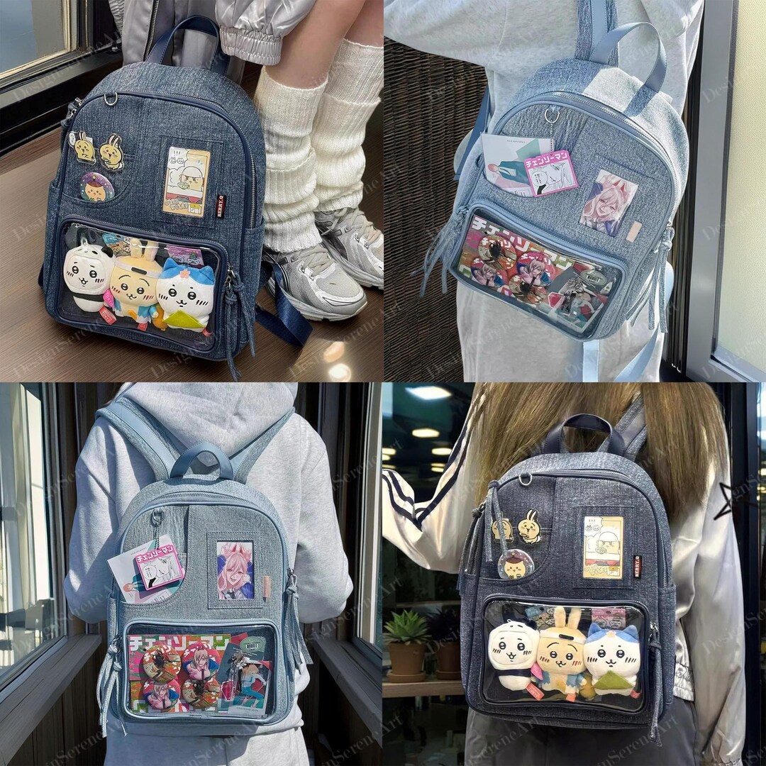Ita Denim Backpack, Large Ita Backpack, Ita Bag Clear Vinyl Display ...