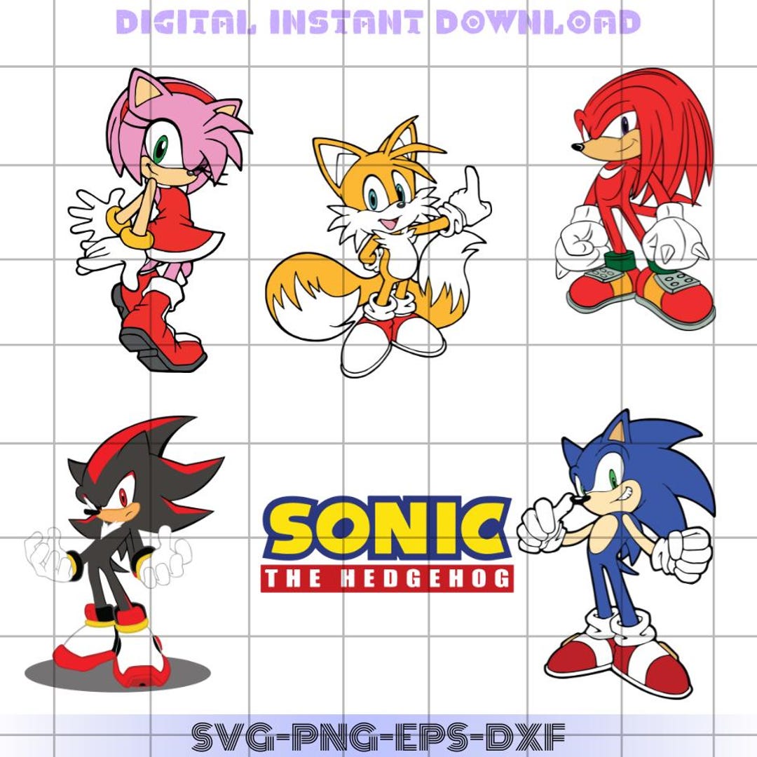 Sonic the Hedgehog Bundle Svg, Sonic Face Svg, Sonic Characters Svg ...