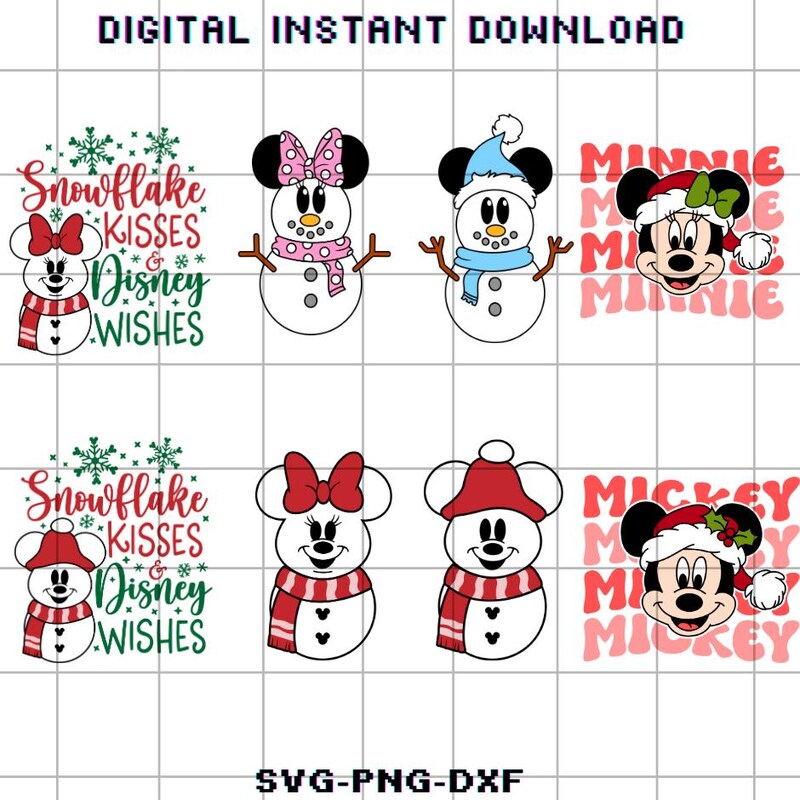 Mickey Snowman Svg - Etsy