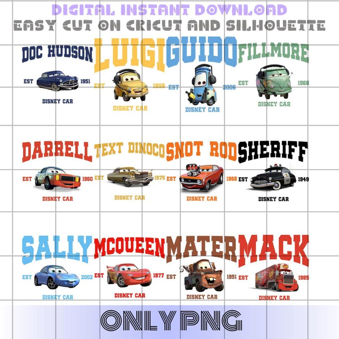 Friend Cars Png Bundle, Lightning Png, Mcqueen Png Files - Etsy