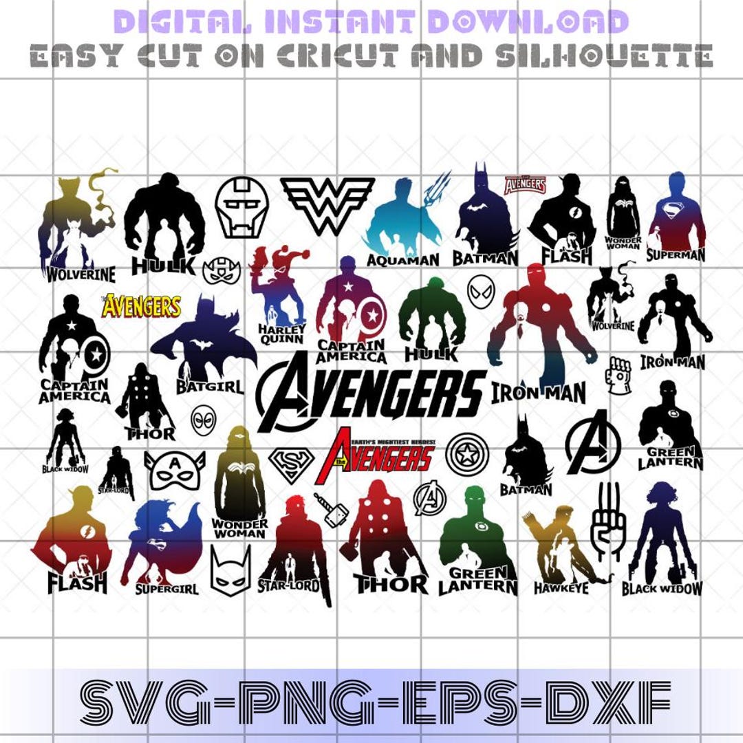 Superhero Svg Bundle, Most Famous Superheroes Cut Files, Printable ...