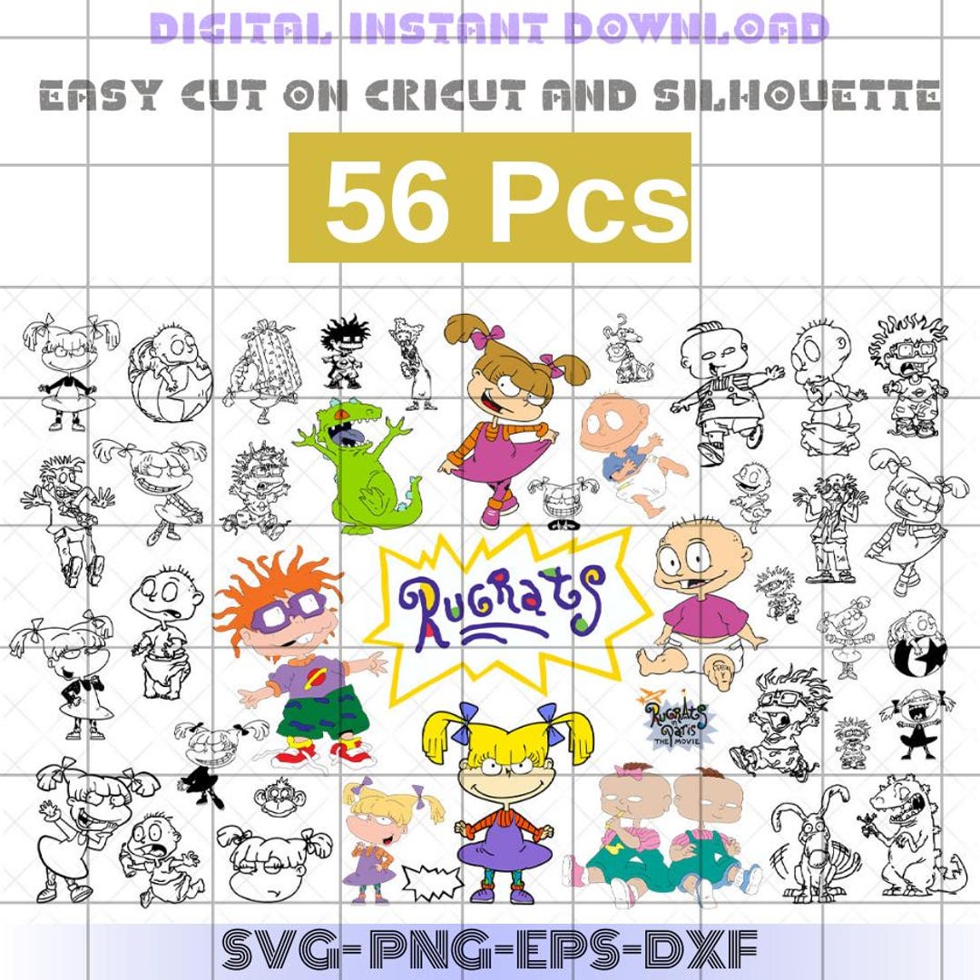 56 Pcs Cute Rugrats Svg Bundle, Rugrats Logo Svg, Svg for Cricut ...