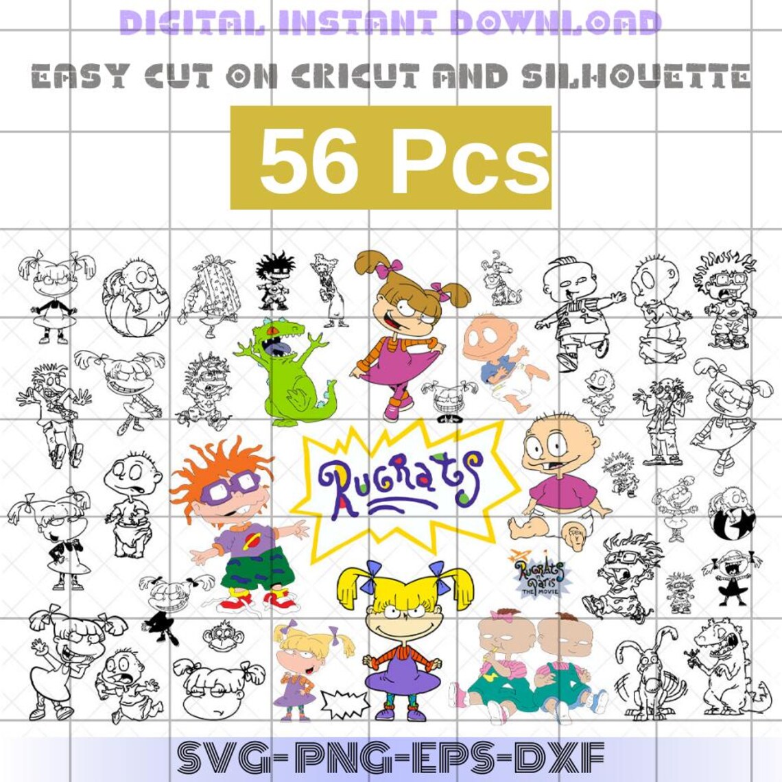 56 Pcs Cute Rugrats Svg Bundle, Rugrats Logo Svg, Svg for Cricut ...