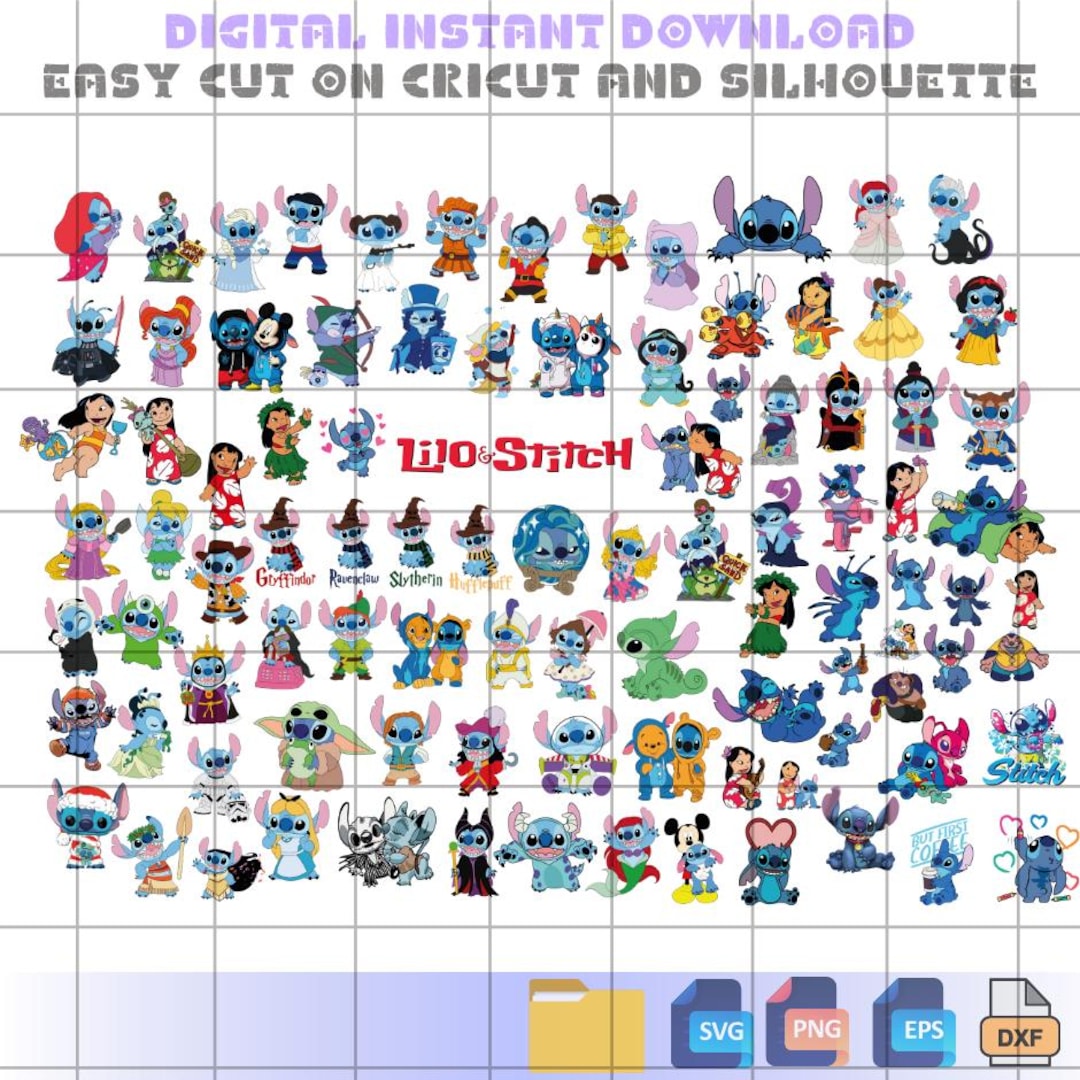 Mega Stitch Svg Bundle, Cute Stitch and Lilo Png, Costume Stitch Svg ...