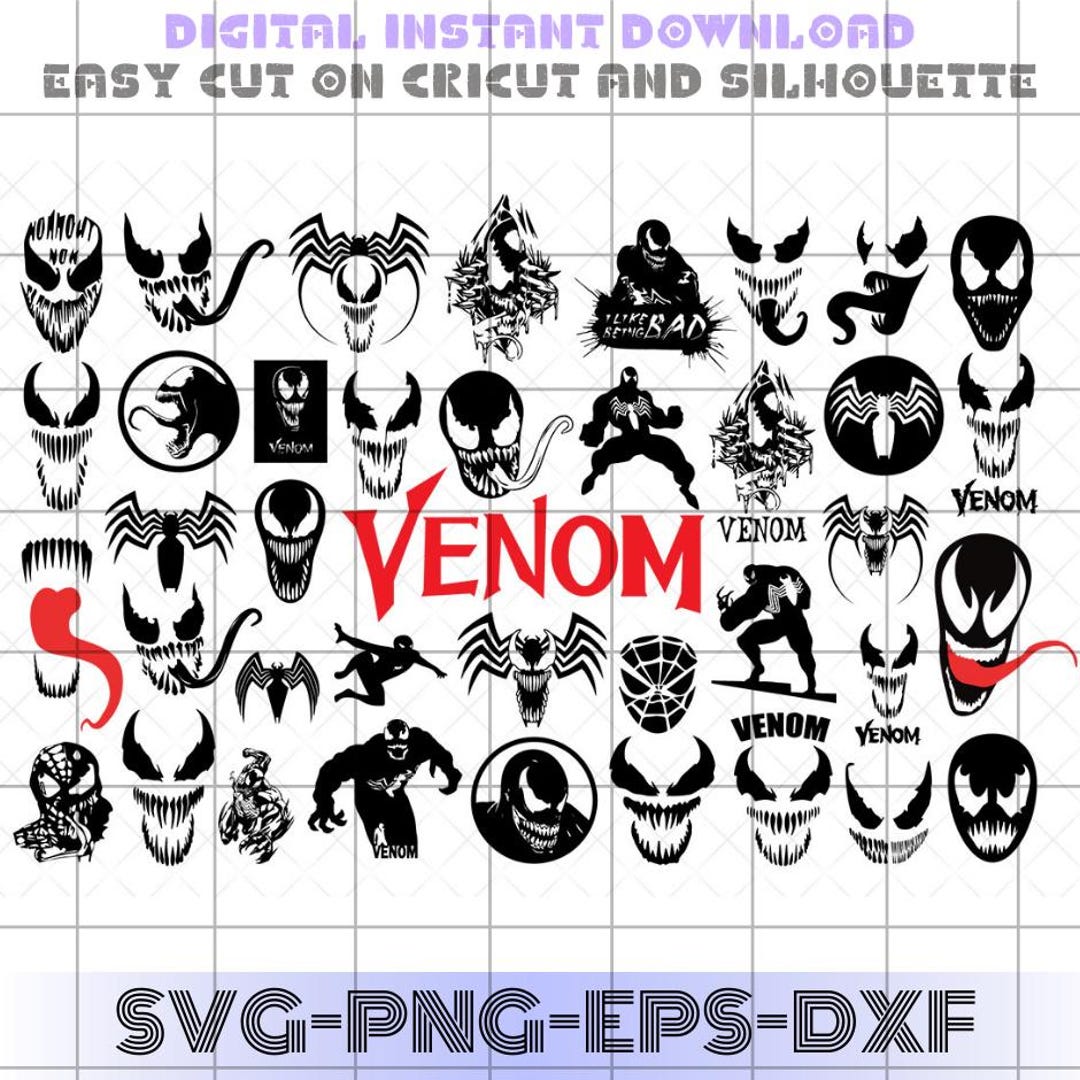 Venom Svg Bundle, Venom Printable Vector Designs, Comics Png, Family ...