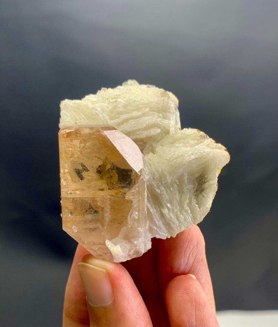 Natural Golden Color Topaz Combine Cleavandite Mica , Topaz Specimen 42 ...