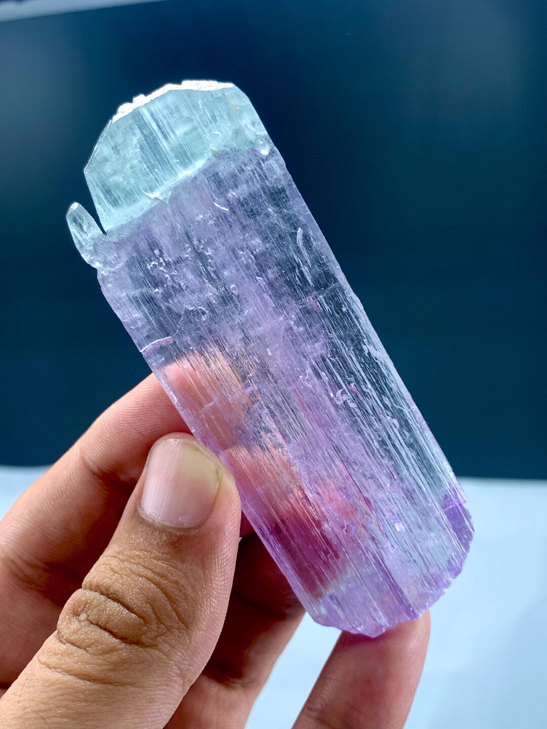 Bi-color Kunzite Crystal: Double Terminated, 46 Grams - Etsy