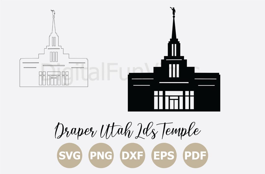 Draper, Utah LDS Temple SVG, LDS Temples Svg Cut Files, Temples ...