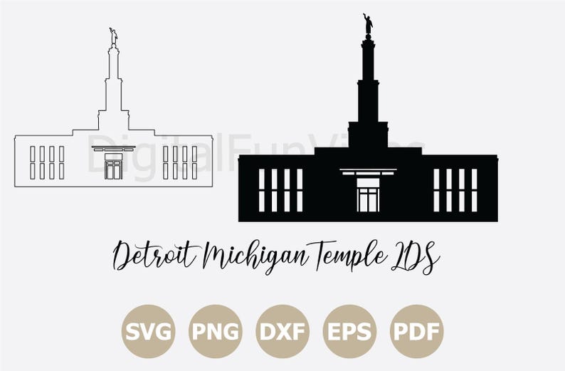 Detroit Michigan LDS Temple SVG, LDS Temples Svg Cut Files, Temples ...