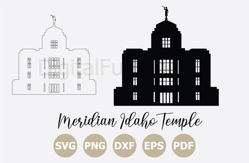 Meridian Idaho LDS Temple SVG: Cricut, Silhouette, & Printable Files ...