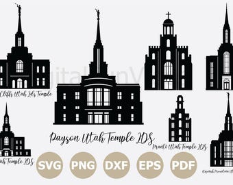Church of Jesus Christ, Utah LDS Temples SVG Bundle, Religious Vector ...