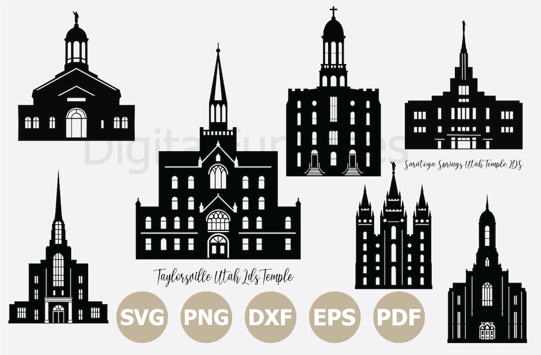 Utah Church of Jesus Christ, Utah LDS Temples SVG Bundle, Religious ...