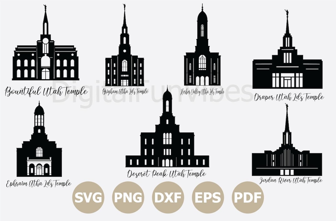LDS Temples SVG Bundle: Religious Vector Cut Files (digital Download ...