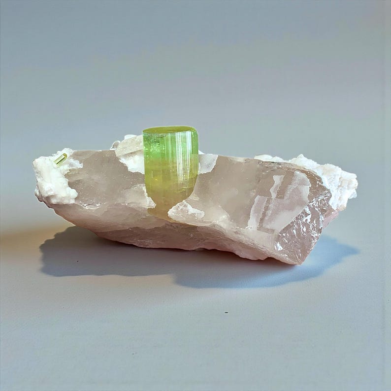 Rare Bi Color Tourmaline Crystal on Smoky Quartz Matrix W/ Muscovite ...