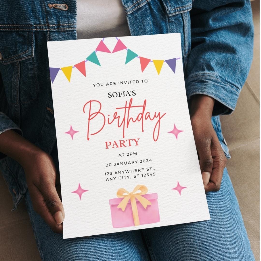 Best Editable Birthday Card | Custom Digital Invitation Card | Instant ...