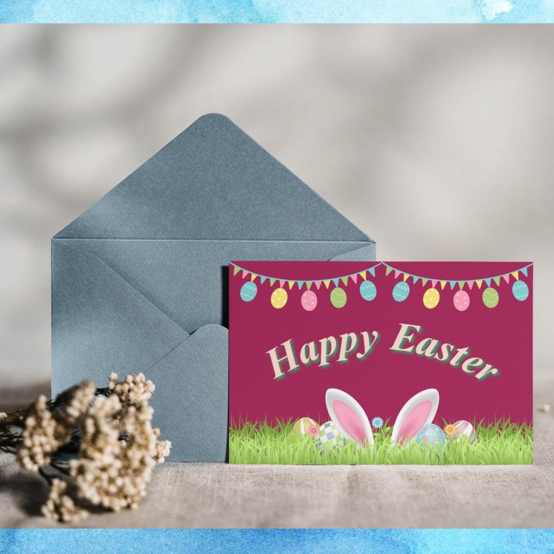 Editable Easter Card: Printable Wishing Card (digital Download) - Etsy