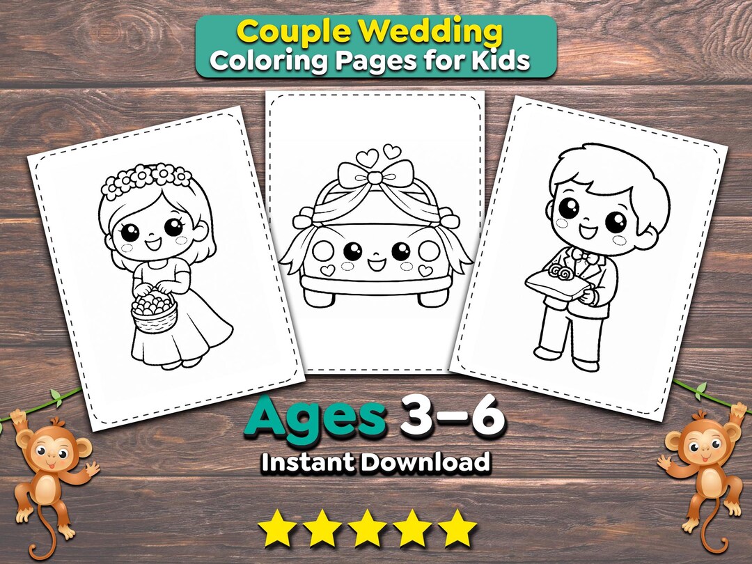 Wedding Coloring Book, Wedding Coloring Pages, Wedding Activity Book ...