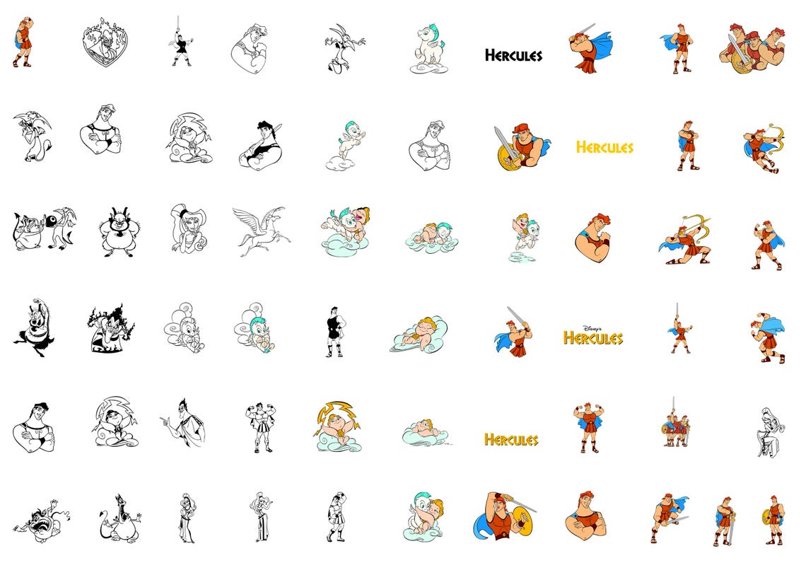 Hercules Clipart Bundle – 61 Png, Svg, Eps, Dxf Designs (digital ...