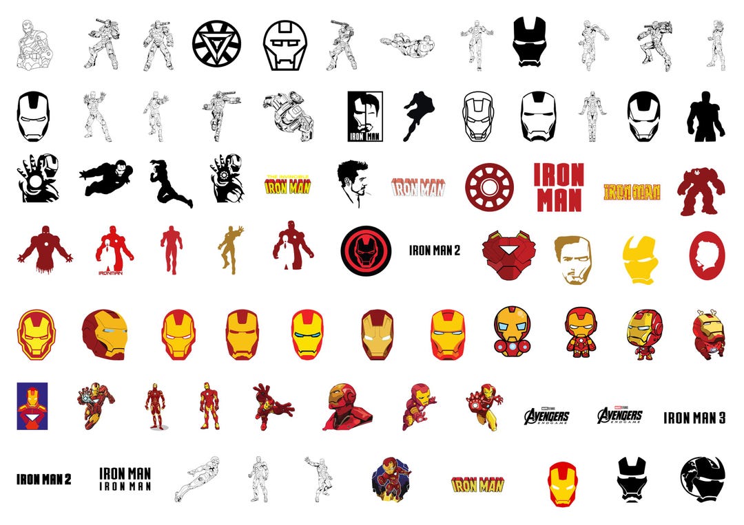 Iron Man SVG PNG Bundle: T-shirt Designs (digital Download) - Etsy