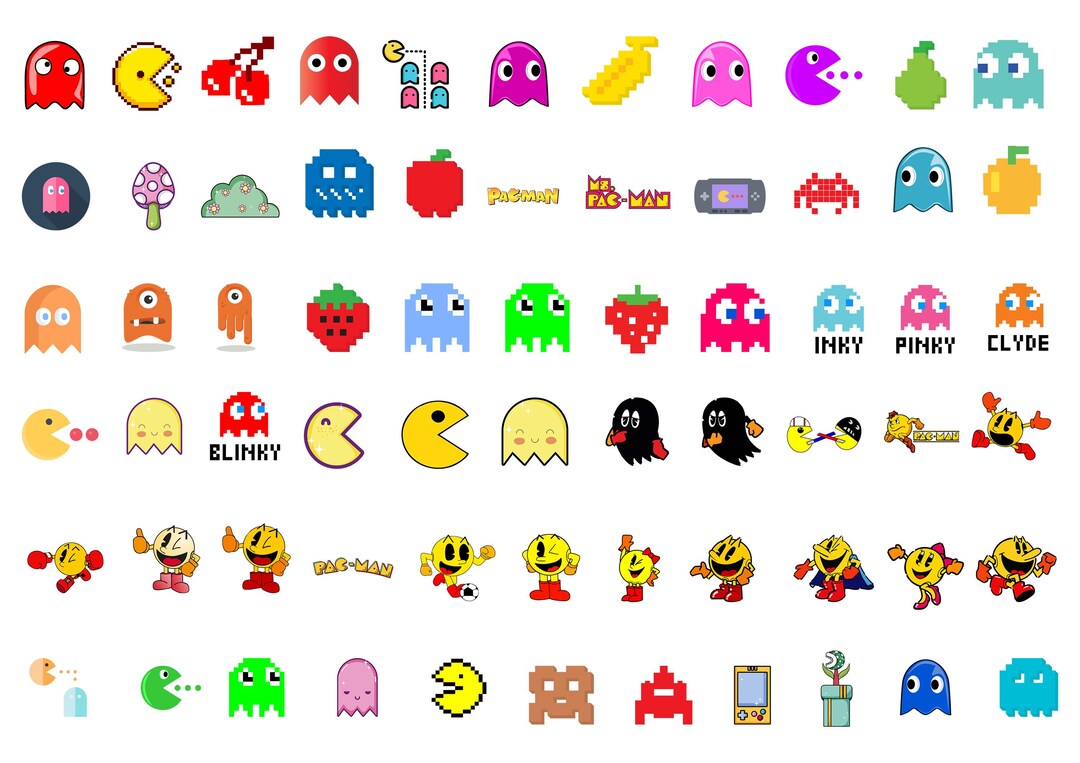 Pacman Bundle - Pacman Svg - Pacman Png - Design - PNG - SVG - Digital ...