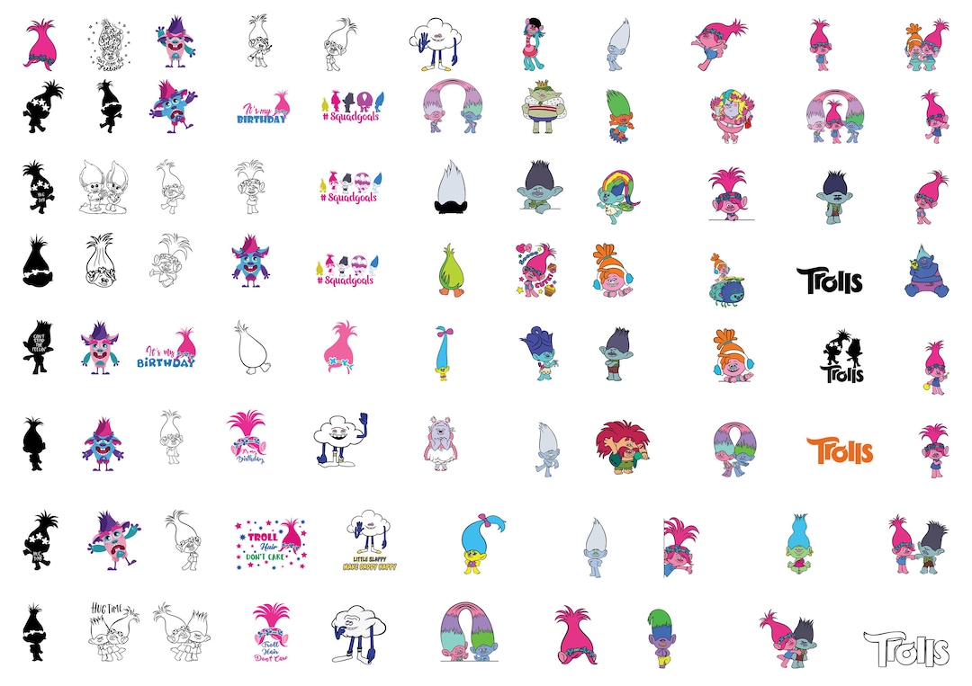 Trolls Clipart Bundle (svg, Png, Eps, Dxf - Digital Download) - Etsy